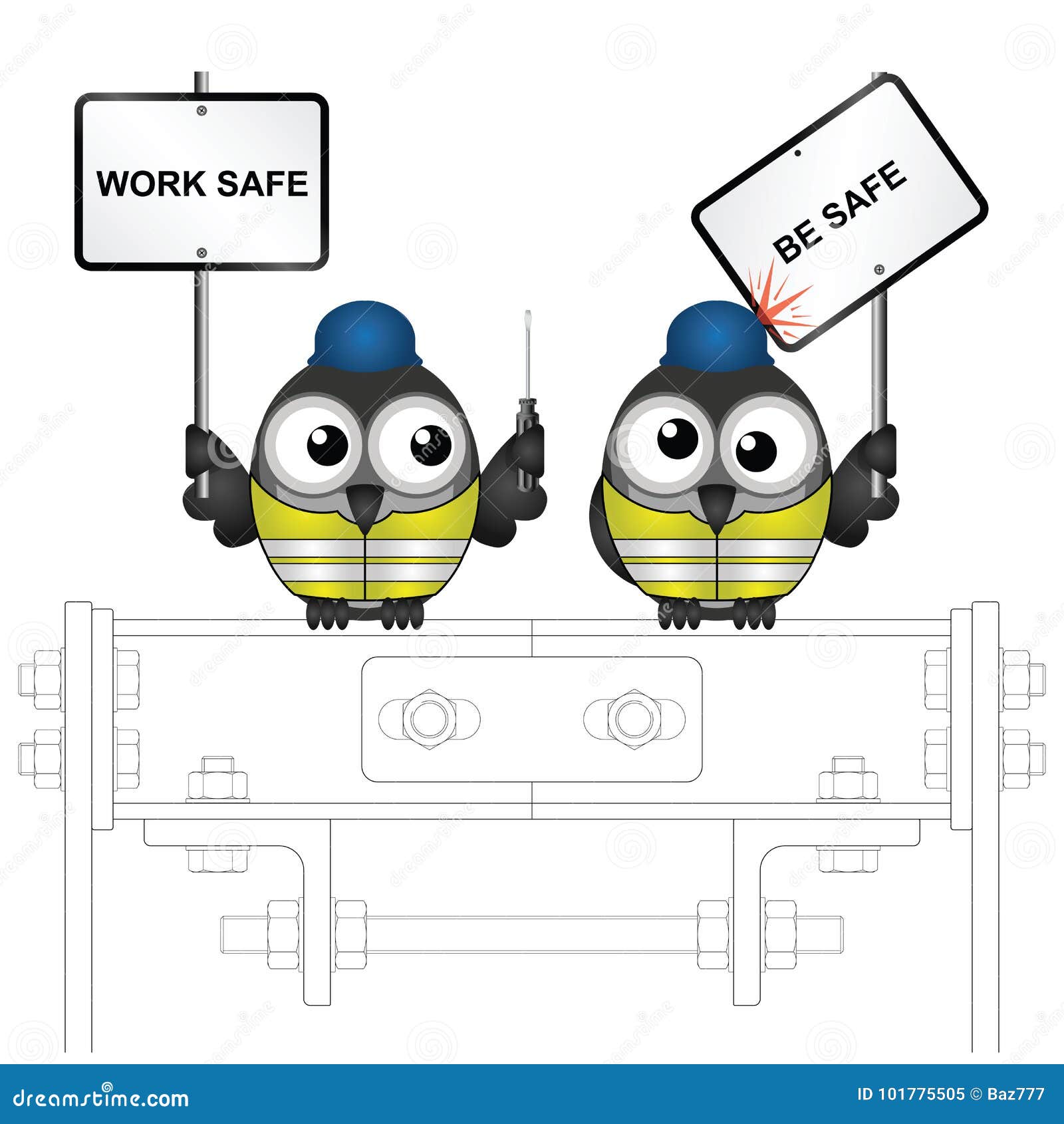 Construction Work Safe Be Safe Message Stock Vector - Illustration of ...