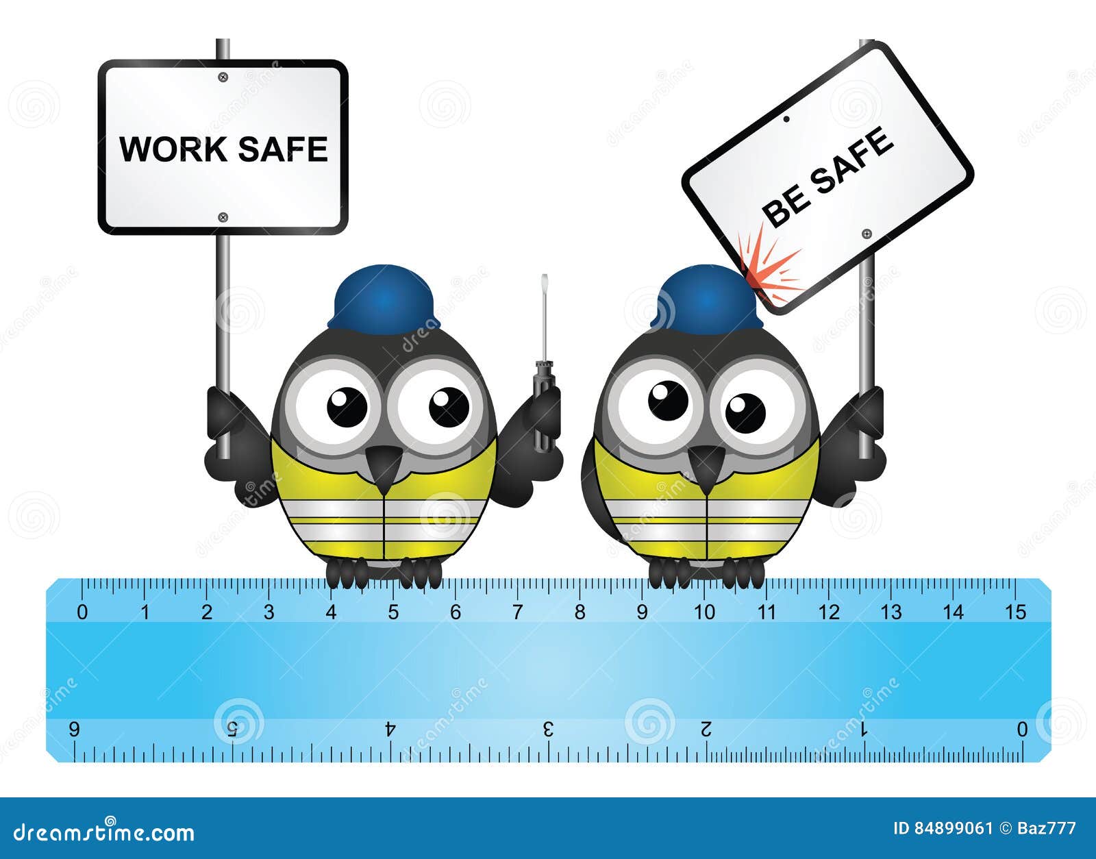 Work Safe Be Safe Cartoon Vector | CartoonDealer.com #85880169