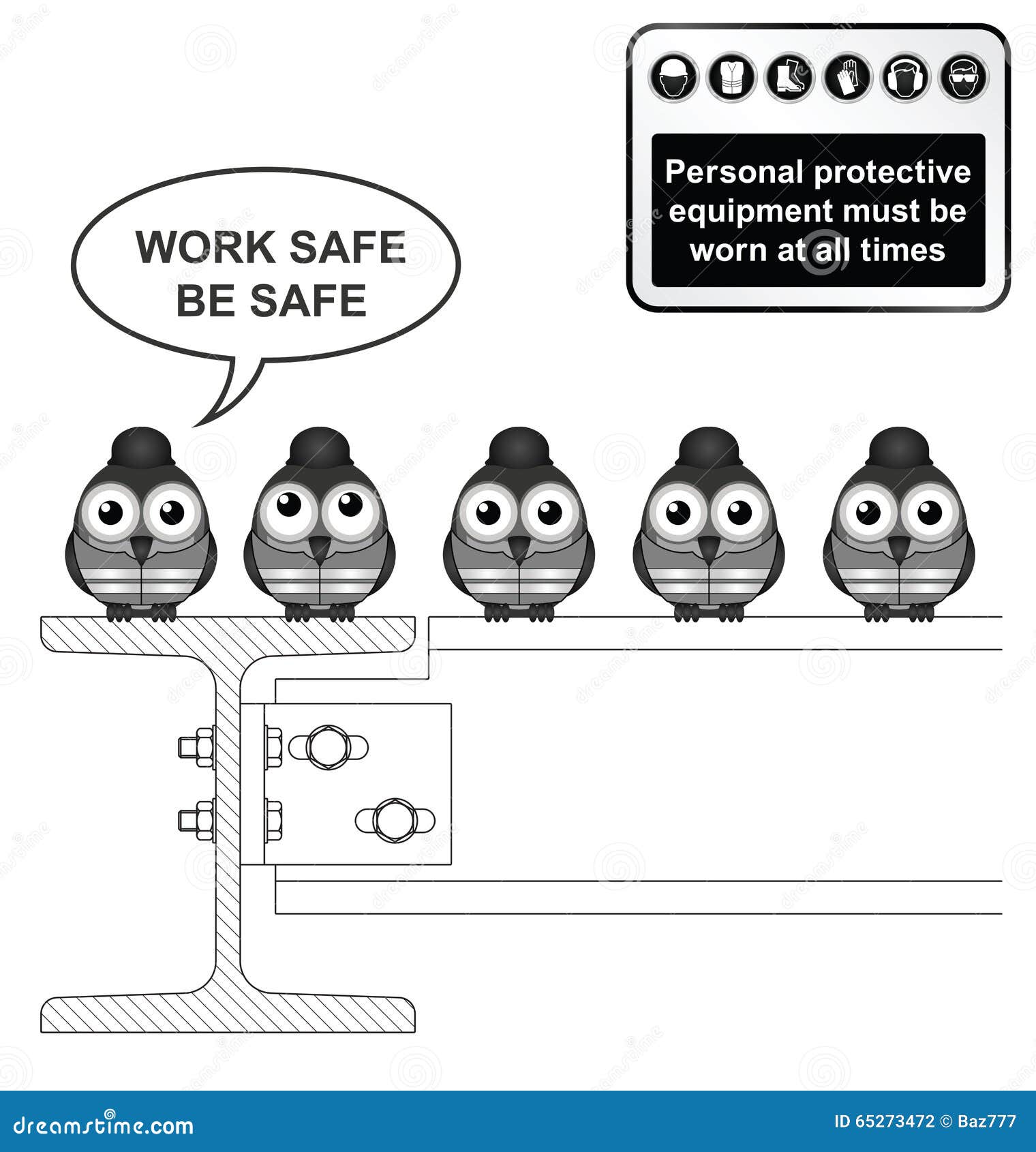 Work Safe Be Safe Cartoon Vector | CartoonDealer.com #85880169