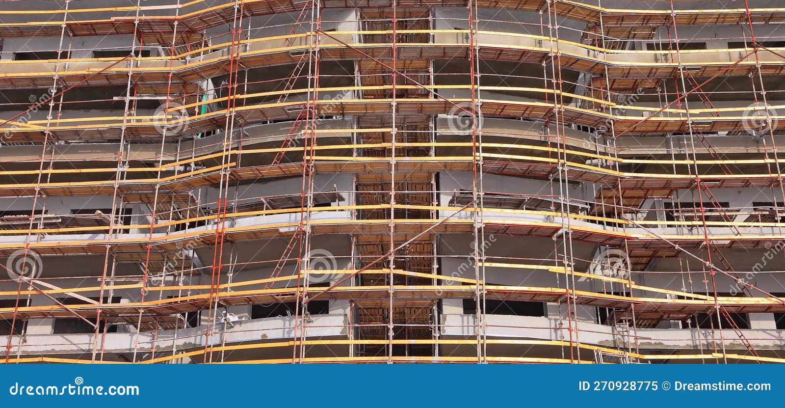 Construction Work Site with Scaffold Stock Image - Image of project ...