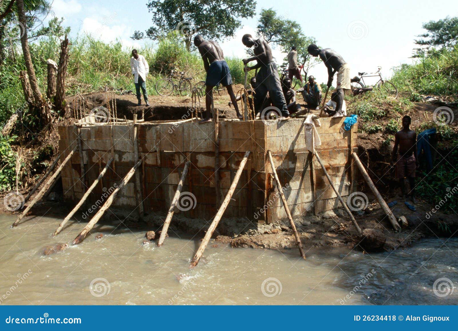 Construction Work in Uganda Editorial Stock Photo - Image of river ...