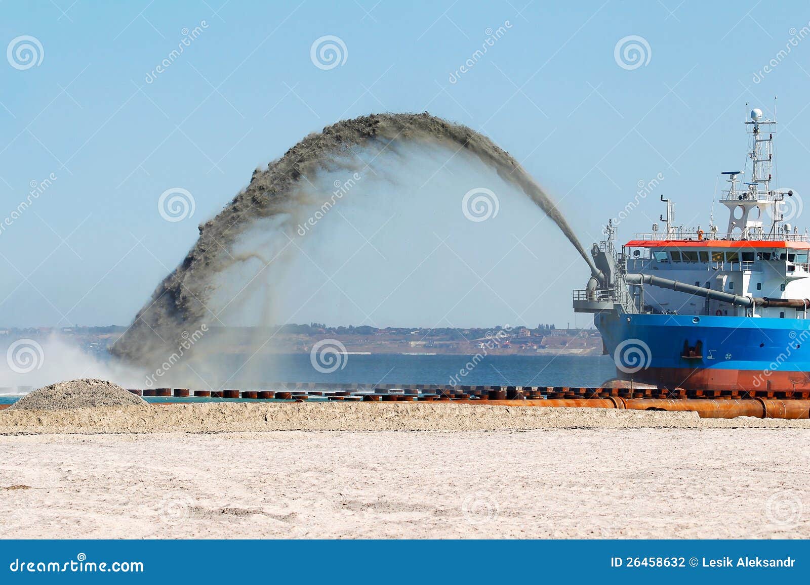 Construction Work on the Washing of Sand from Stock Photo - Image of ...