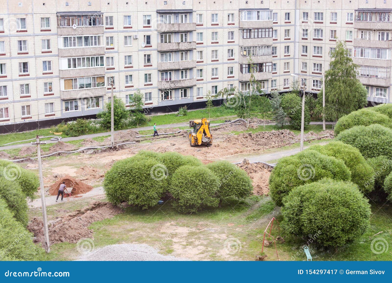 Construction Work in the Yard Editorial Photography - Image of ...