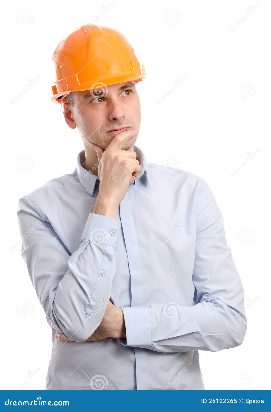 Construction worker stock image. Image of looking, pensive - 25122265