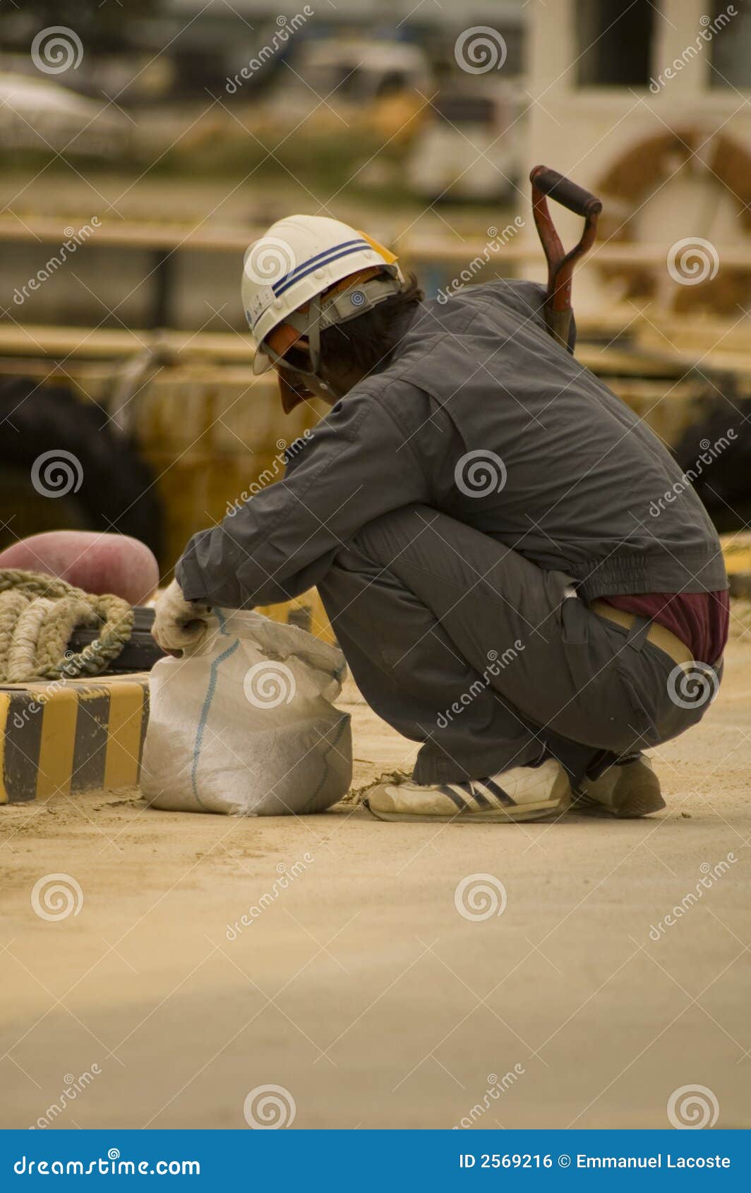 Construction worker stock photo. Image of crouch, worker - 2569216