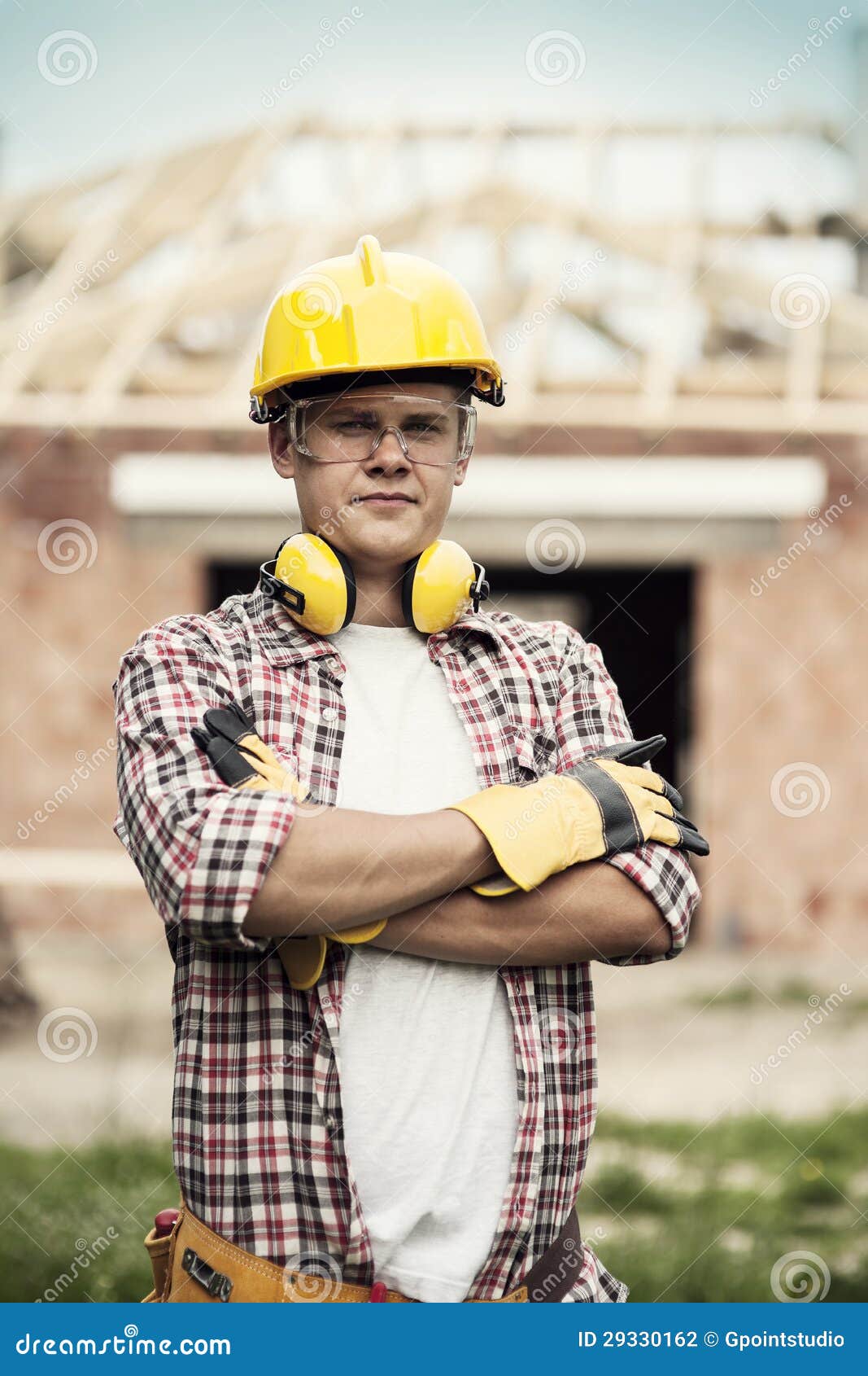 Construction worker stock photo. Image of equipment, confidence - 29330162