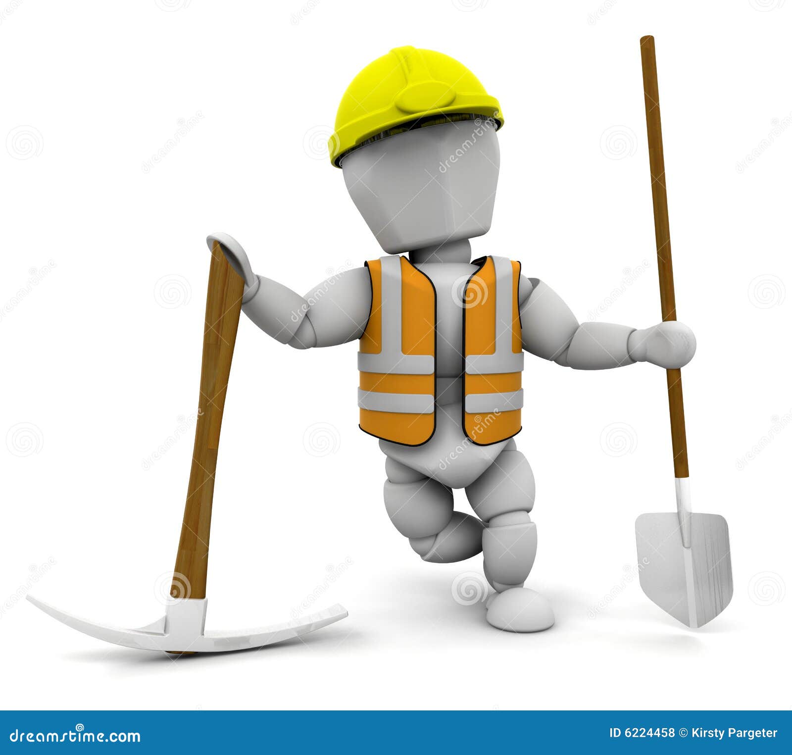 Construction worker stock illustration. Illustration of white - 6224458
