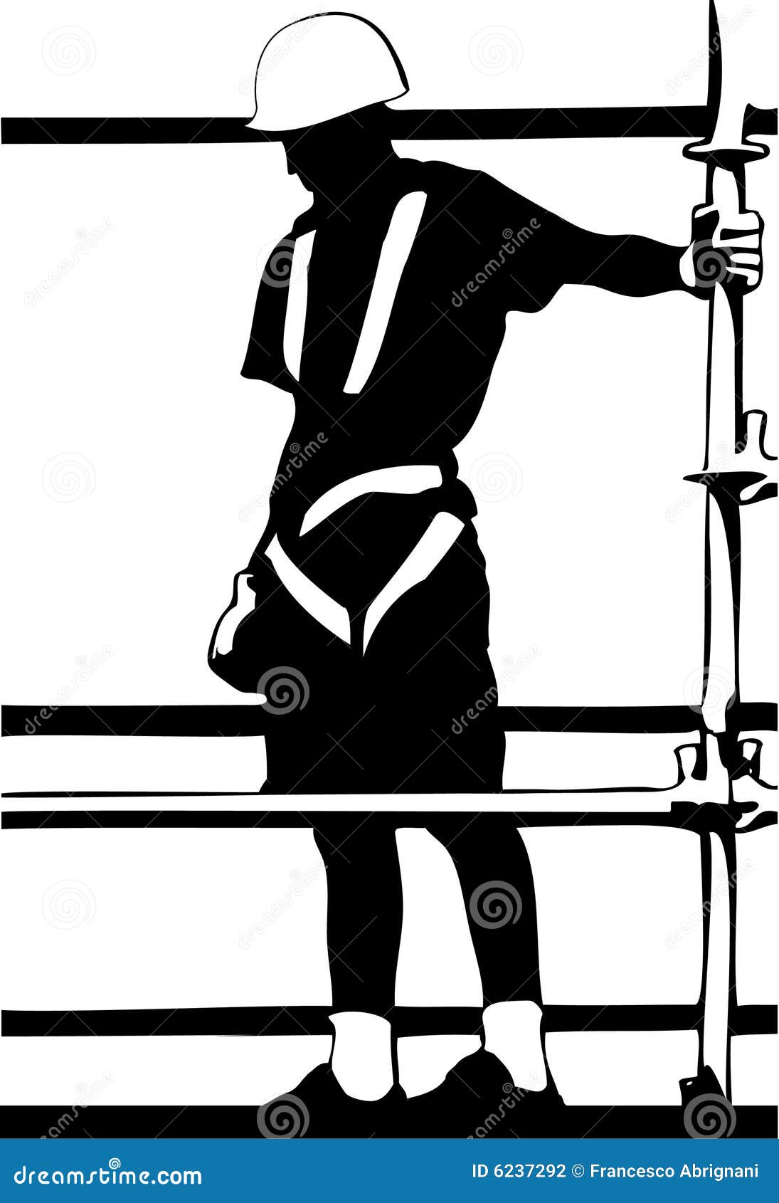 Scaffolding With A Worker On Them Cartoon Vector | CartoonDealer.com ...