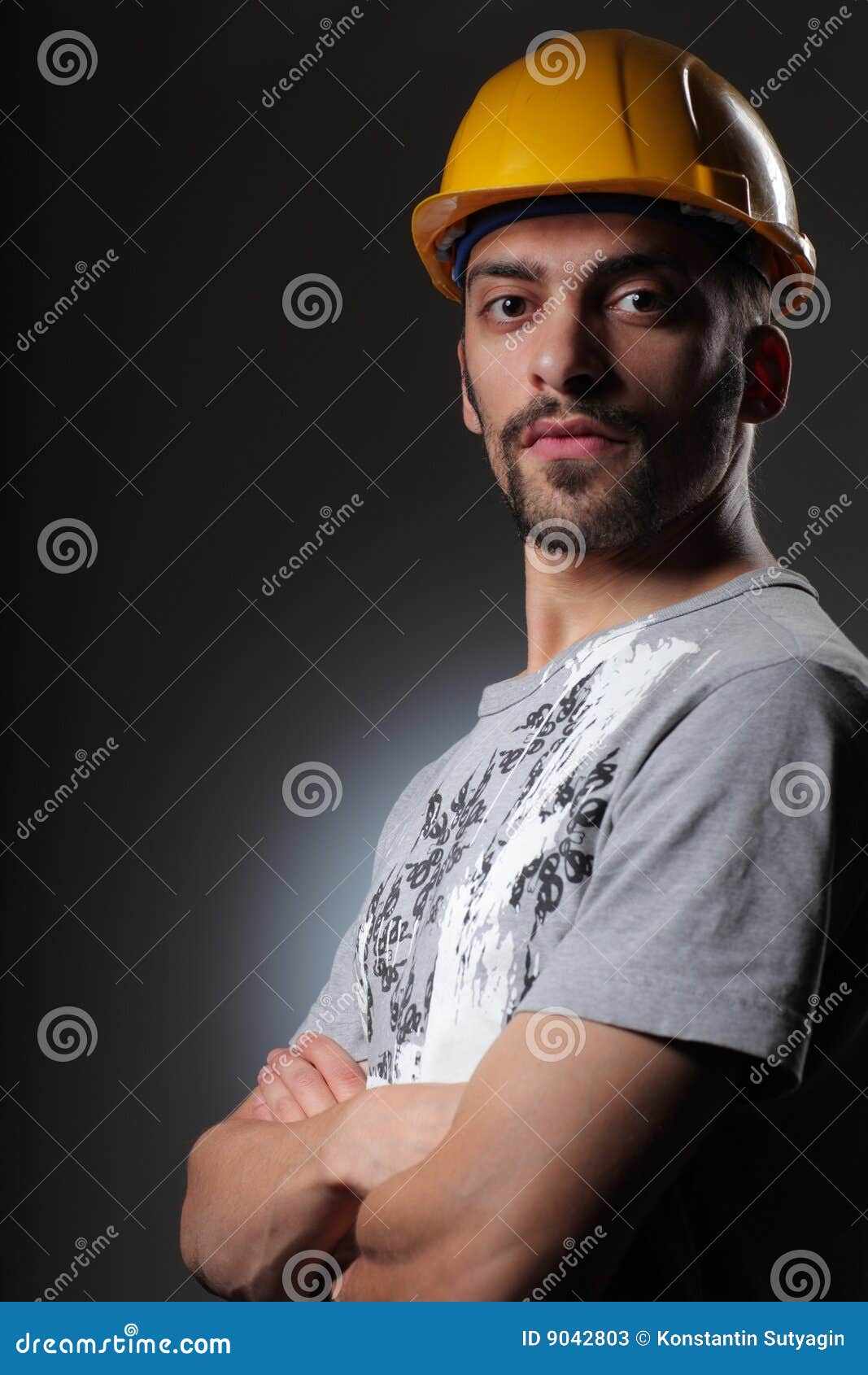 Construction worker stock image. Image of beard, hispanic - 9042803