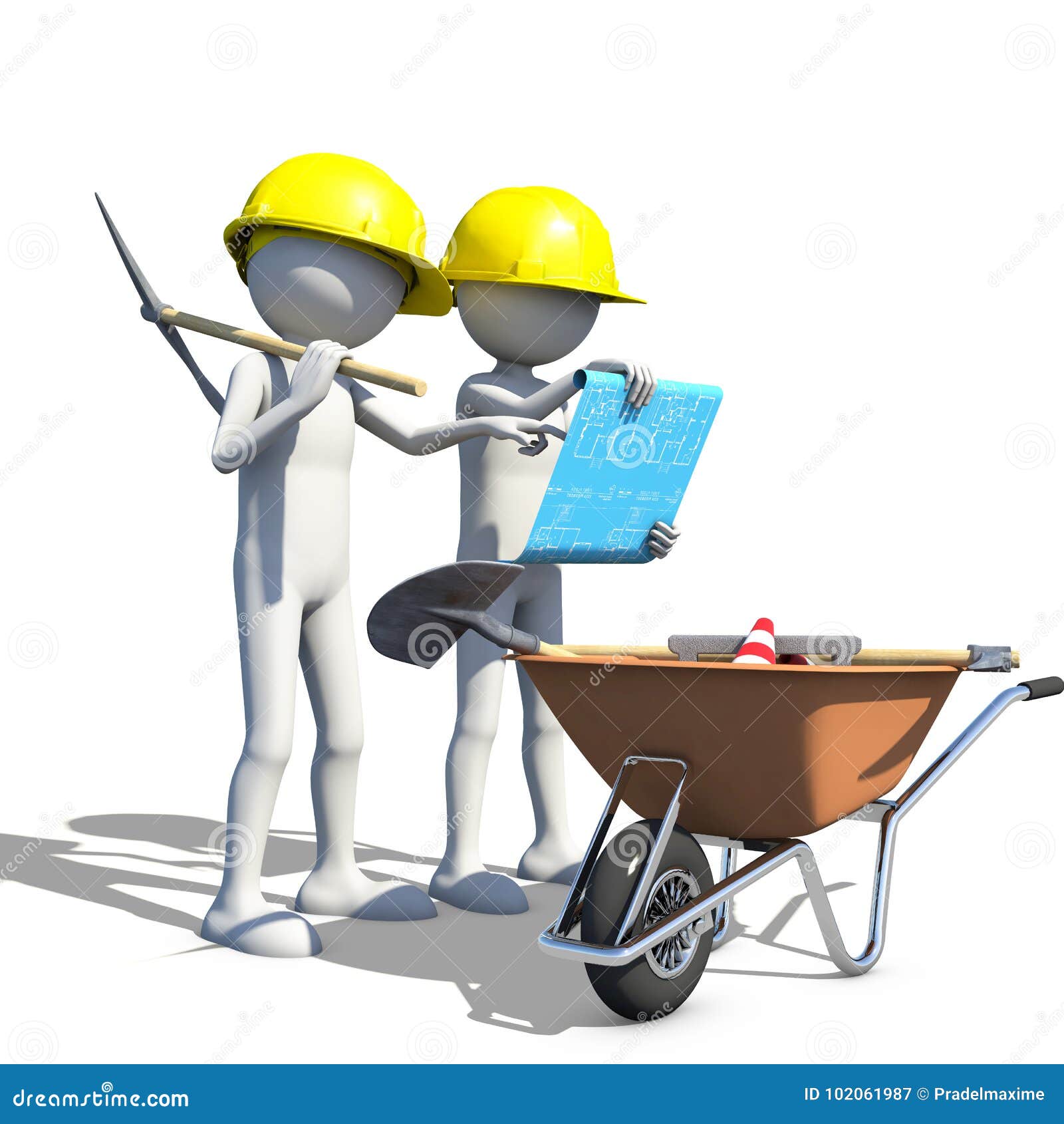 Construction Worker in Action Stock Illustration - Illustration of ...