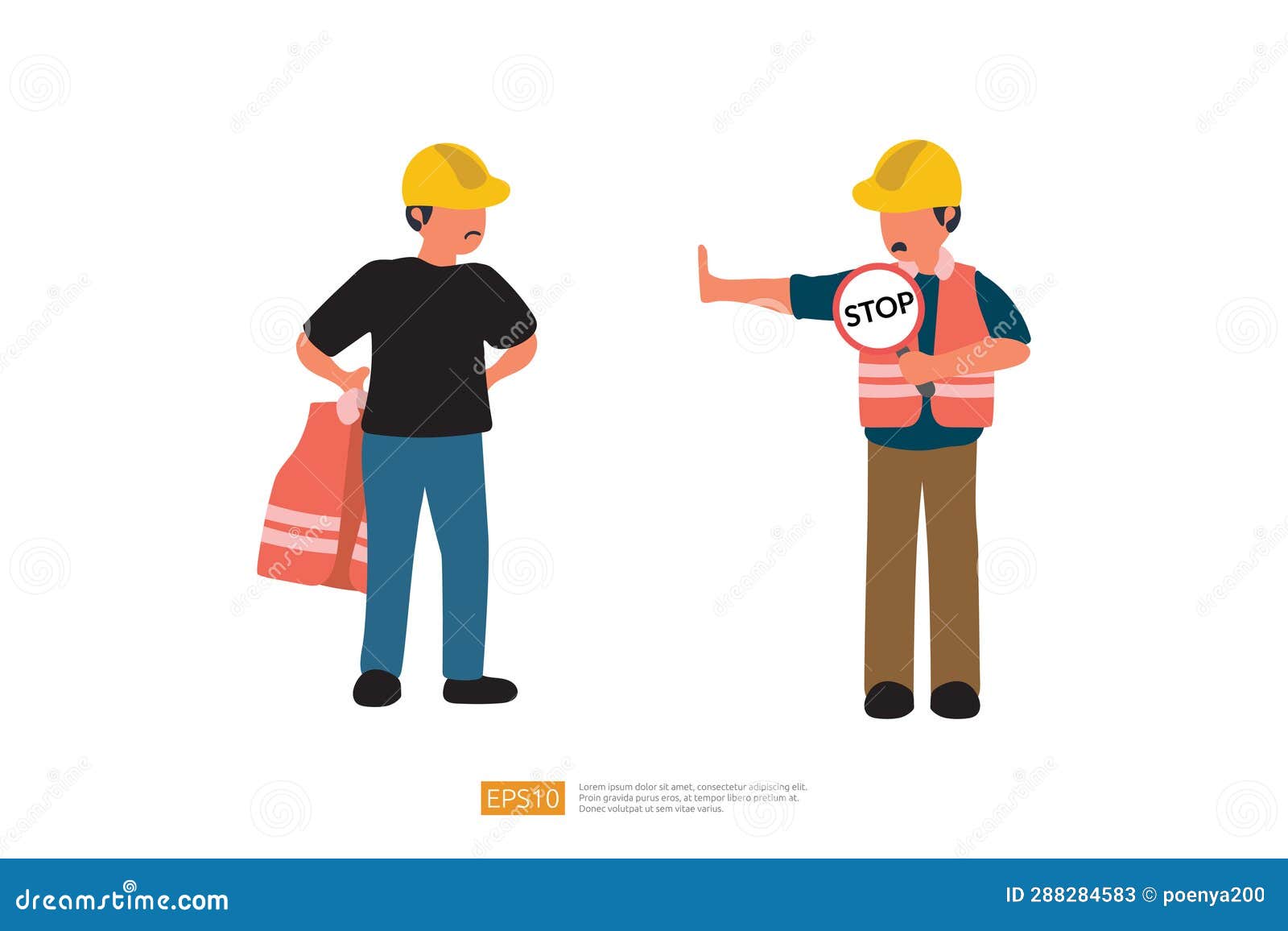 Construction Worker Aggressive. Construction Builder with Helmet ...