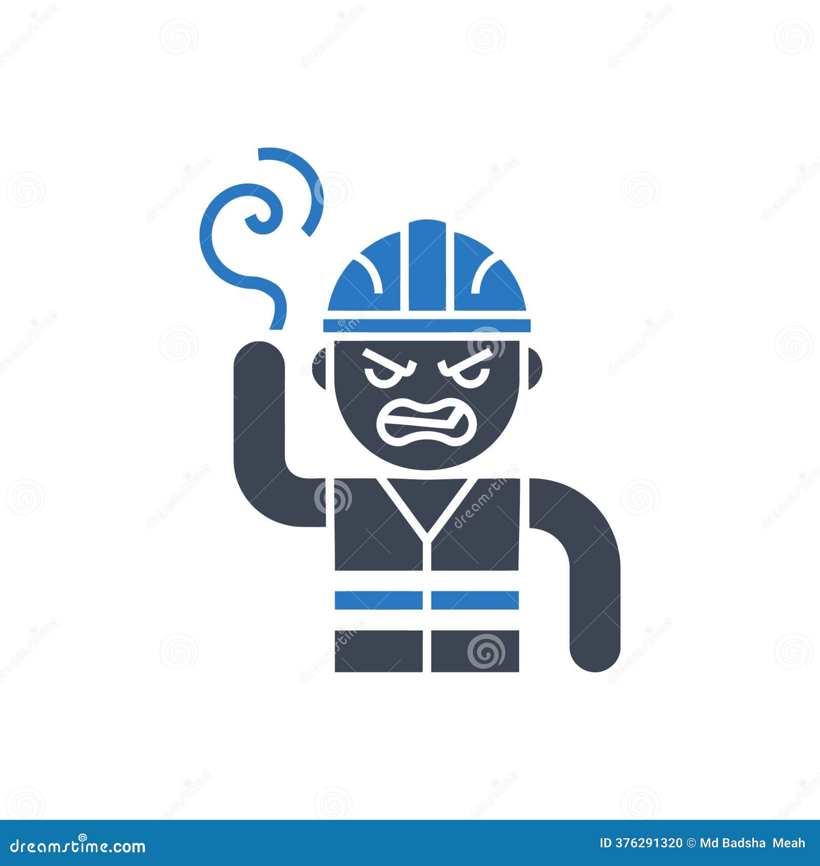 Worker Is Angry Icon. Element Man In Front Of A Computer In The ...