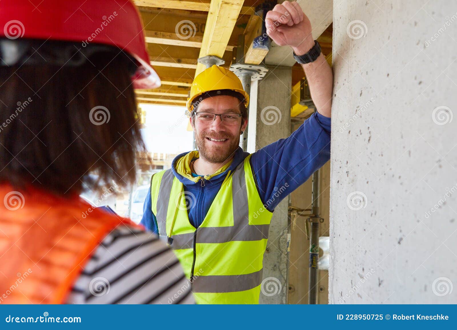 Construction Worker As a Foreman in Conversation with an Architect ...