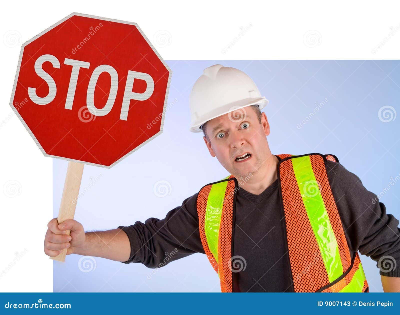 Construction Worker Asking To Stop Doing Something Stock Image - Image ...