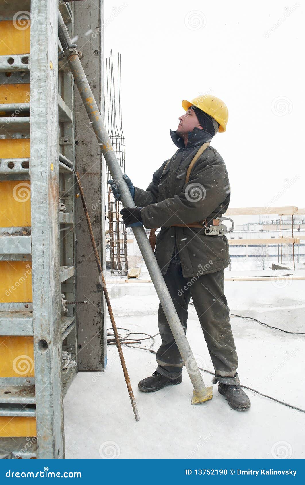 Construction Worker Assembling Stock Photo - Image of equipment ...