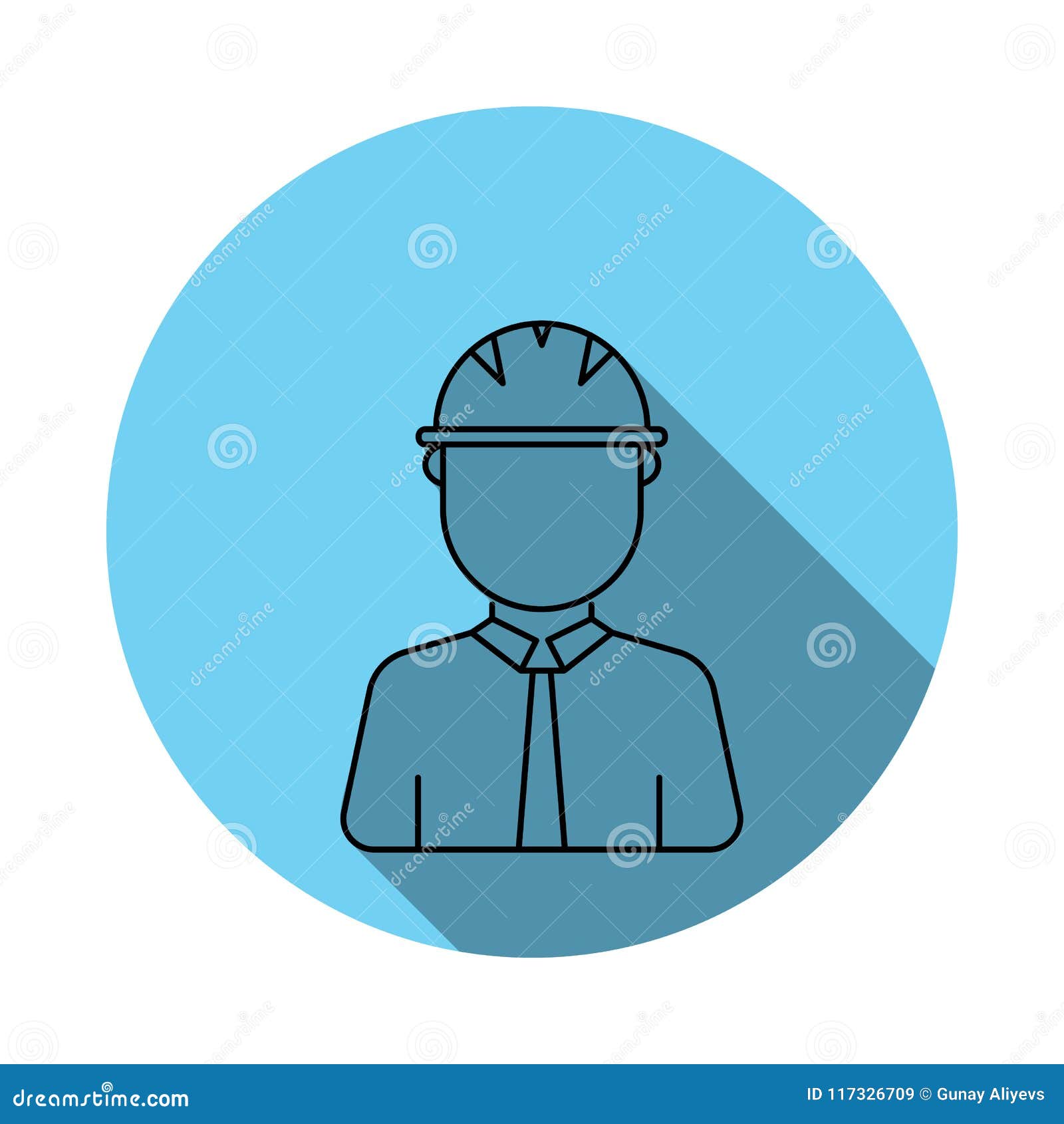 Construction Worker Avatar Icon. Elements of Avatar in Flat Blue ...