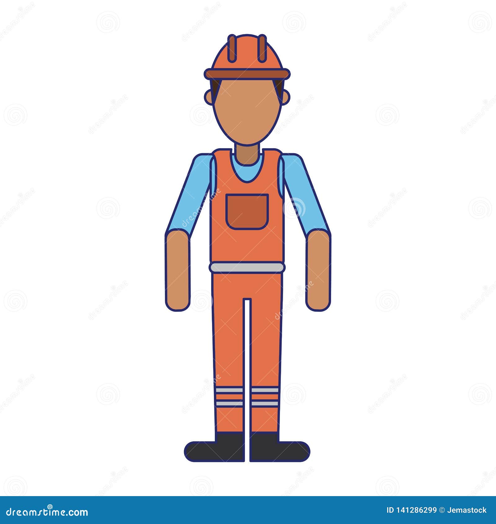 Construction worker avatar stock vector. Illustration of person - 141286299