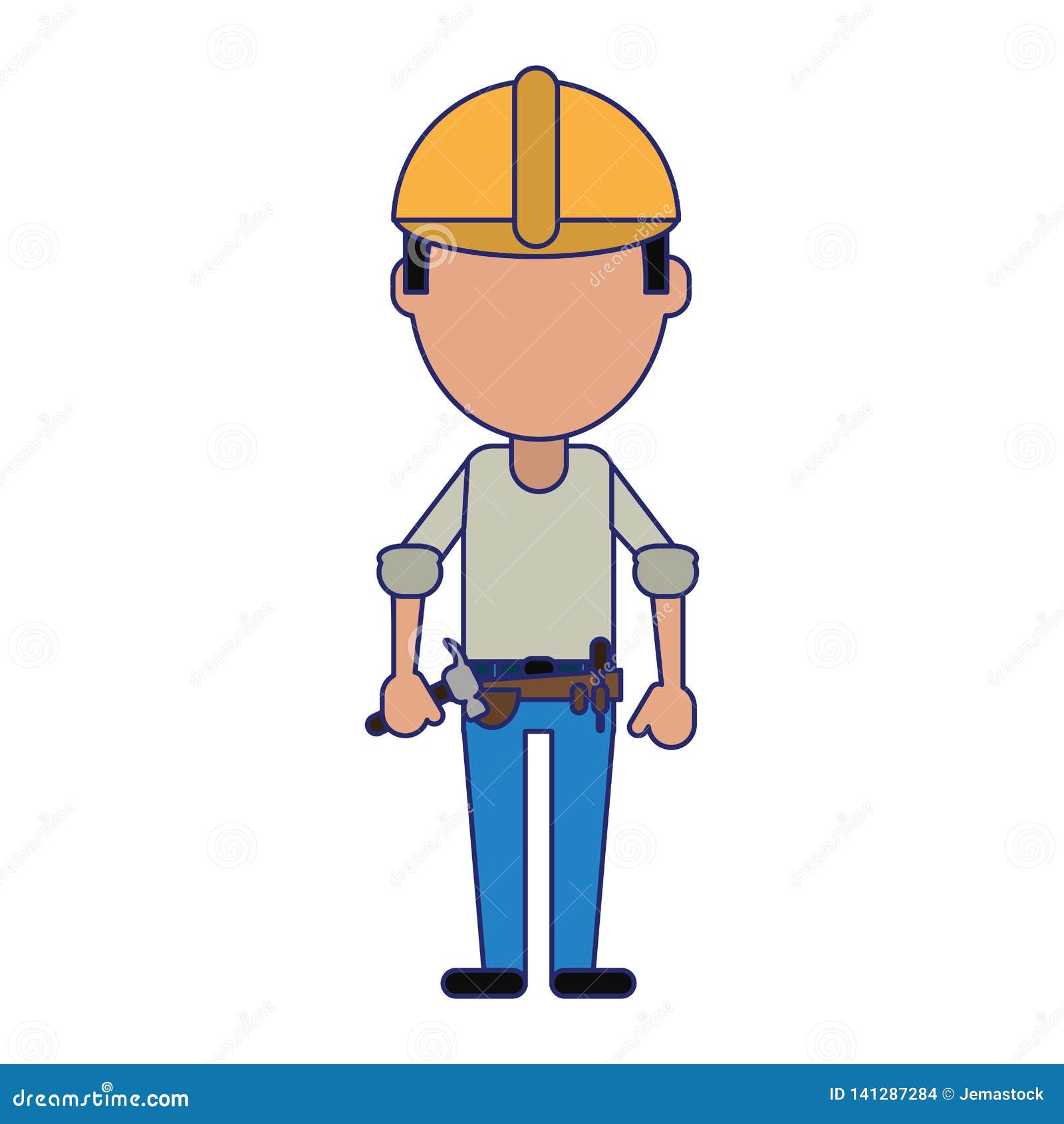 Construction worker avatar stock vector. Illustration of safety - 141287284