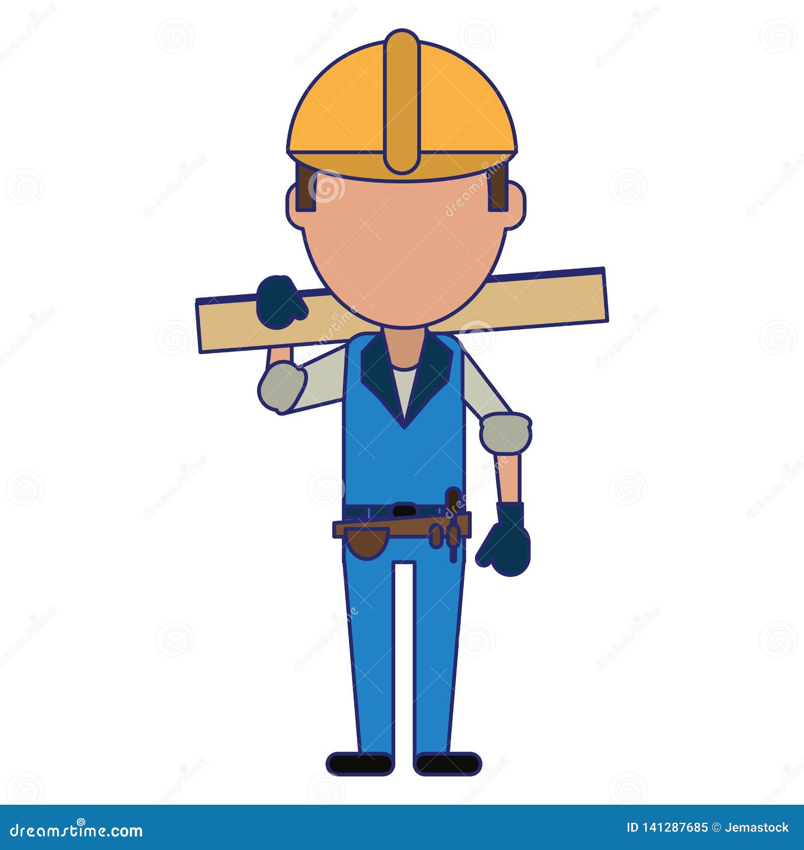 Construction worker avatar stock vector. Illustration of icon - 141287685