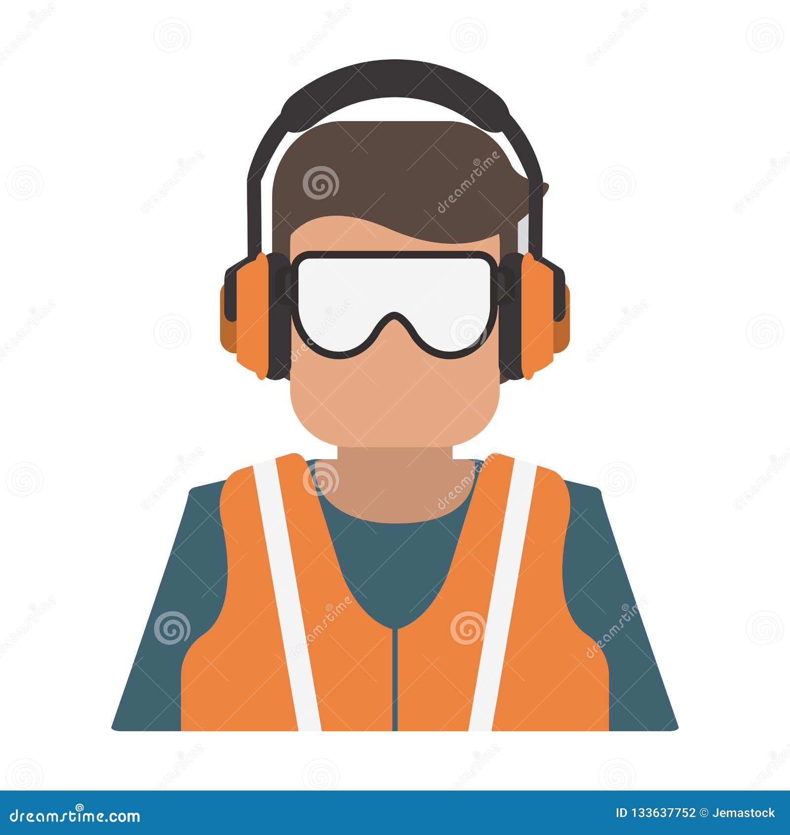 Construction worker avatar stock vector. Illustration of male - 133637752