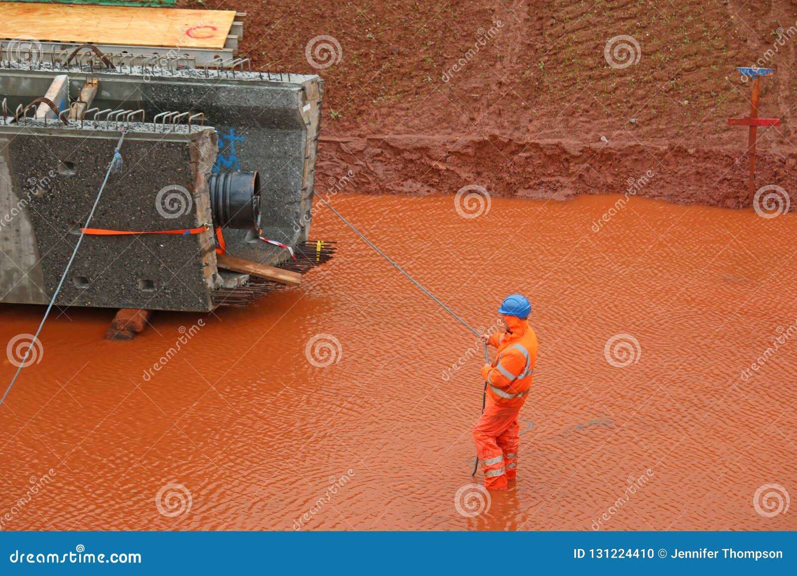 Construction Worker with a Bridge Beam Editorial Image - Image of ...