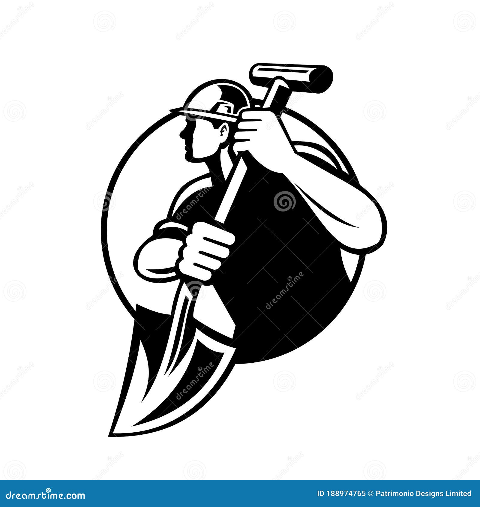 Worker With Spade Cartoon Illustration | CartoonDealer.com #31805279