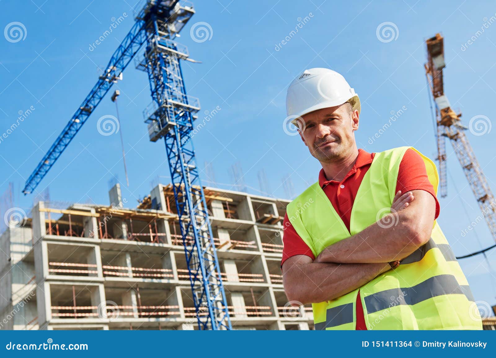 Construction Worker at Building Area Stock Photo - Image of ...