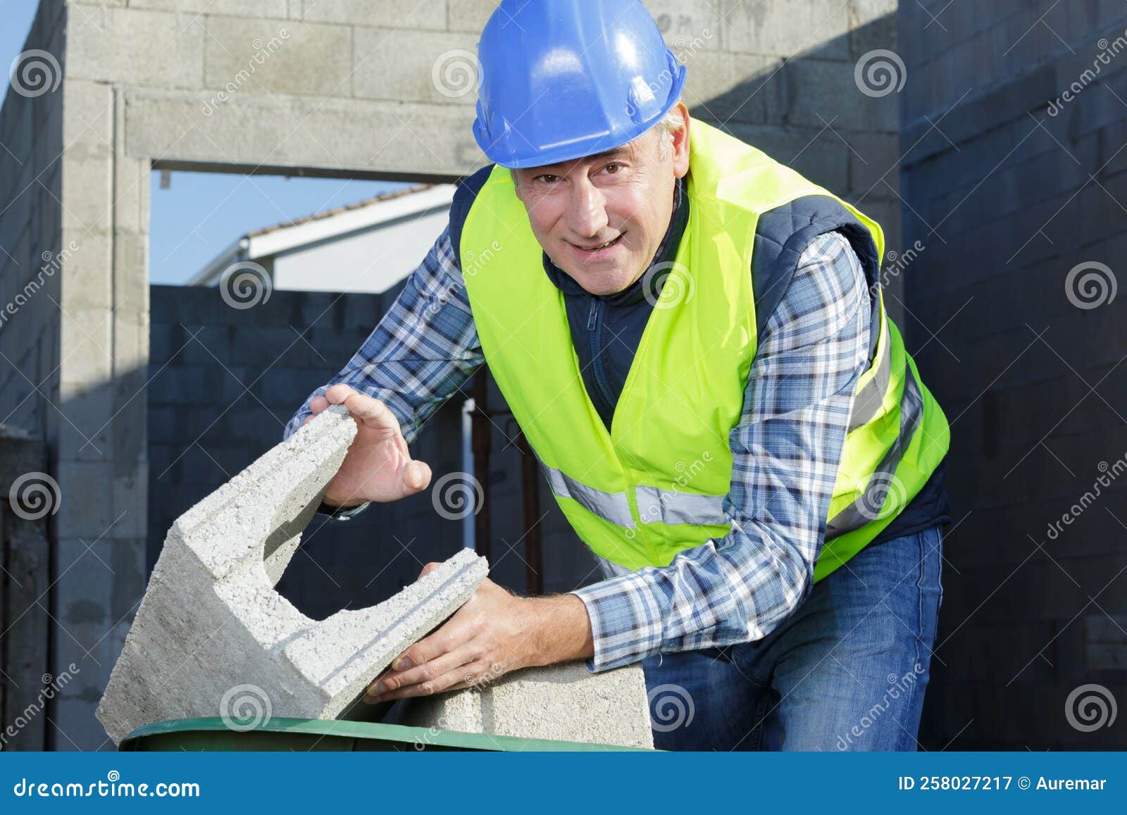 Construction Worker on Building Industry Construction Site Stock Image ...