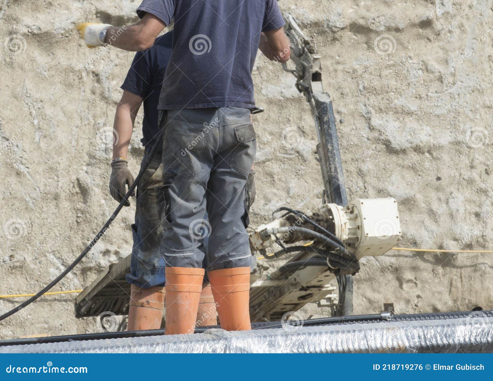 Construction Worker at a Building Site Stock Photo - Image of ...
