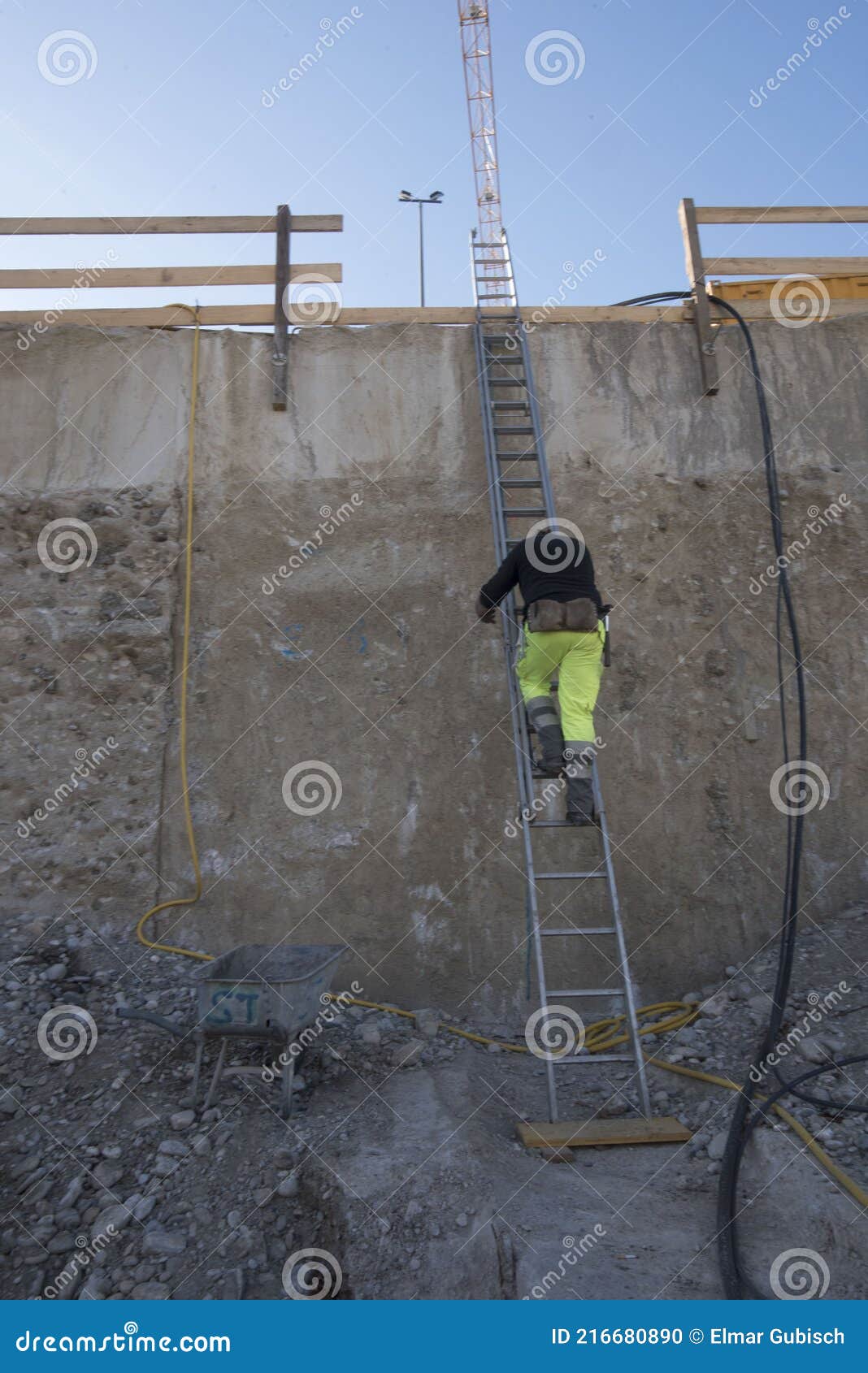 Construction Worker at a Building Site Stock Photo - Image of minimum ...