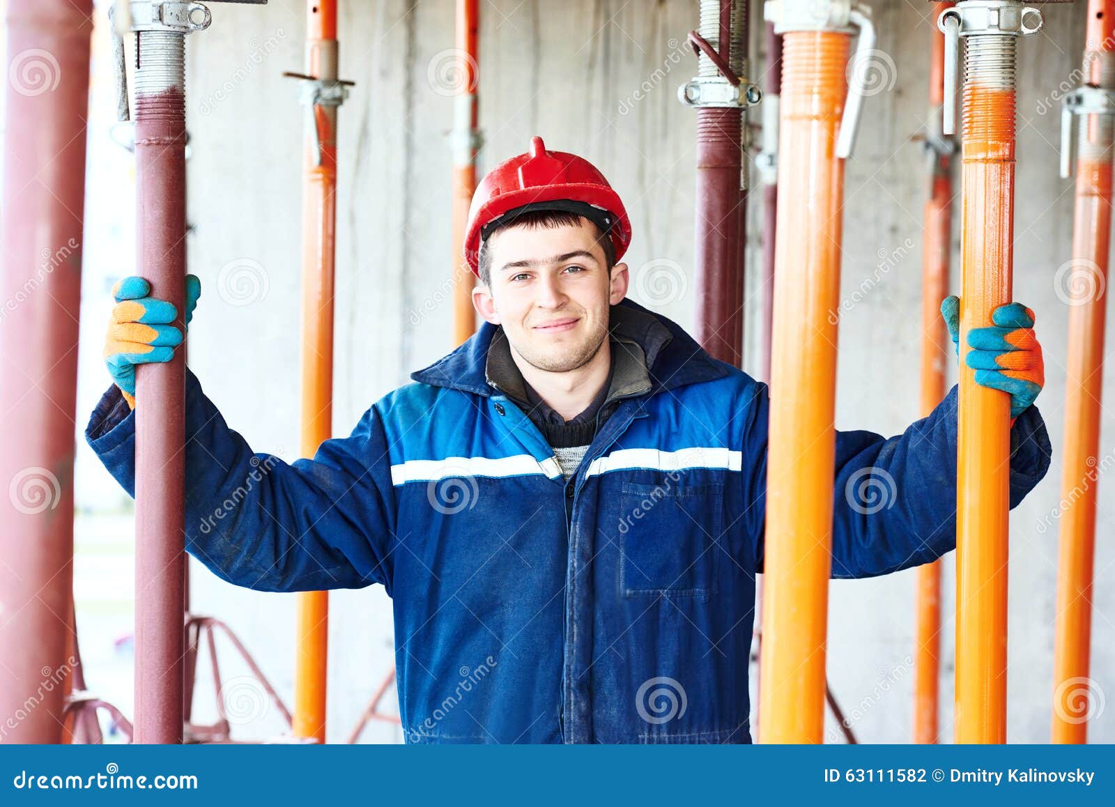 Construction Worker at Building Site Stock Photo - Image of happy ...