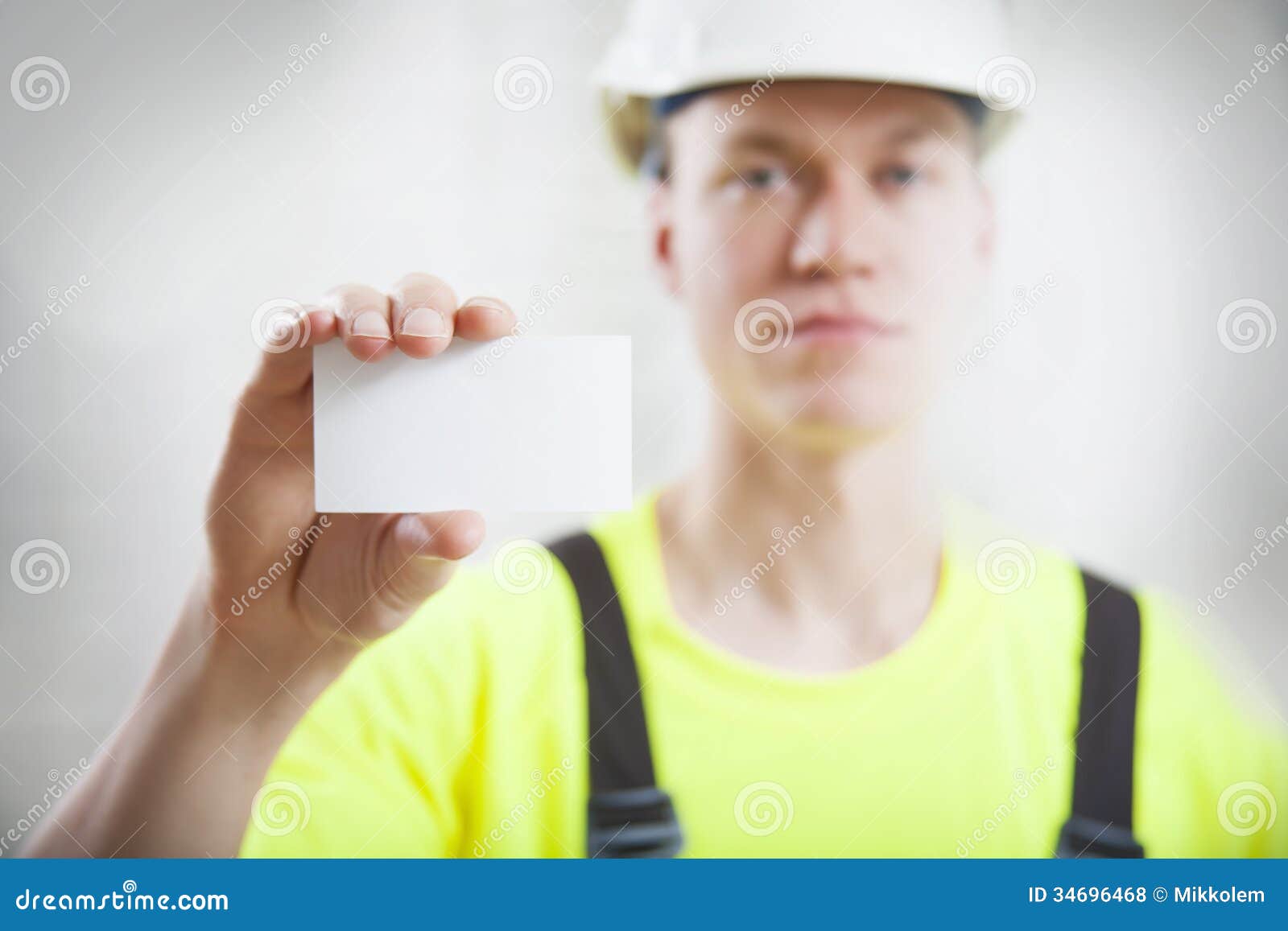 Construction Worker Business Card Stock Photo - Image of selective ...