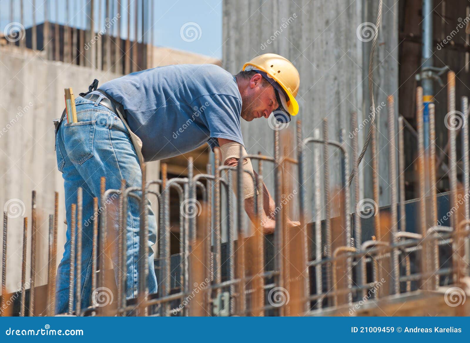 Construction Worker Busy with Forwork Frames Stock Image - Image of ...