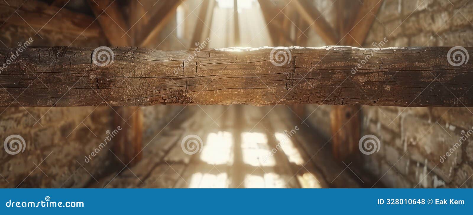 Construction Worker Carefully Placing Timber Beam into Detailed ...