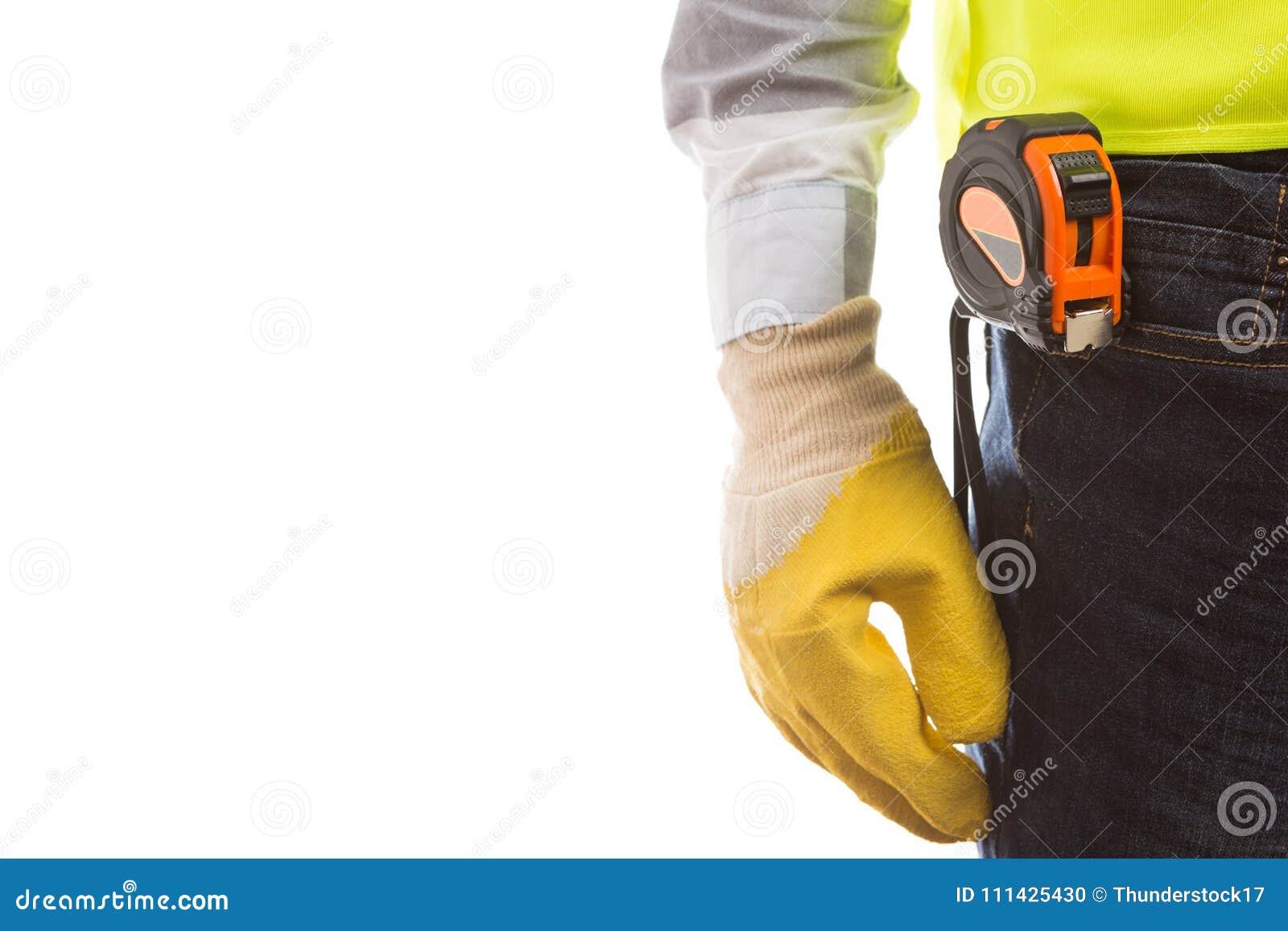 Construction Worker or Carpenter Waist with Meter Stock Photo - Image ...