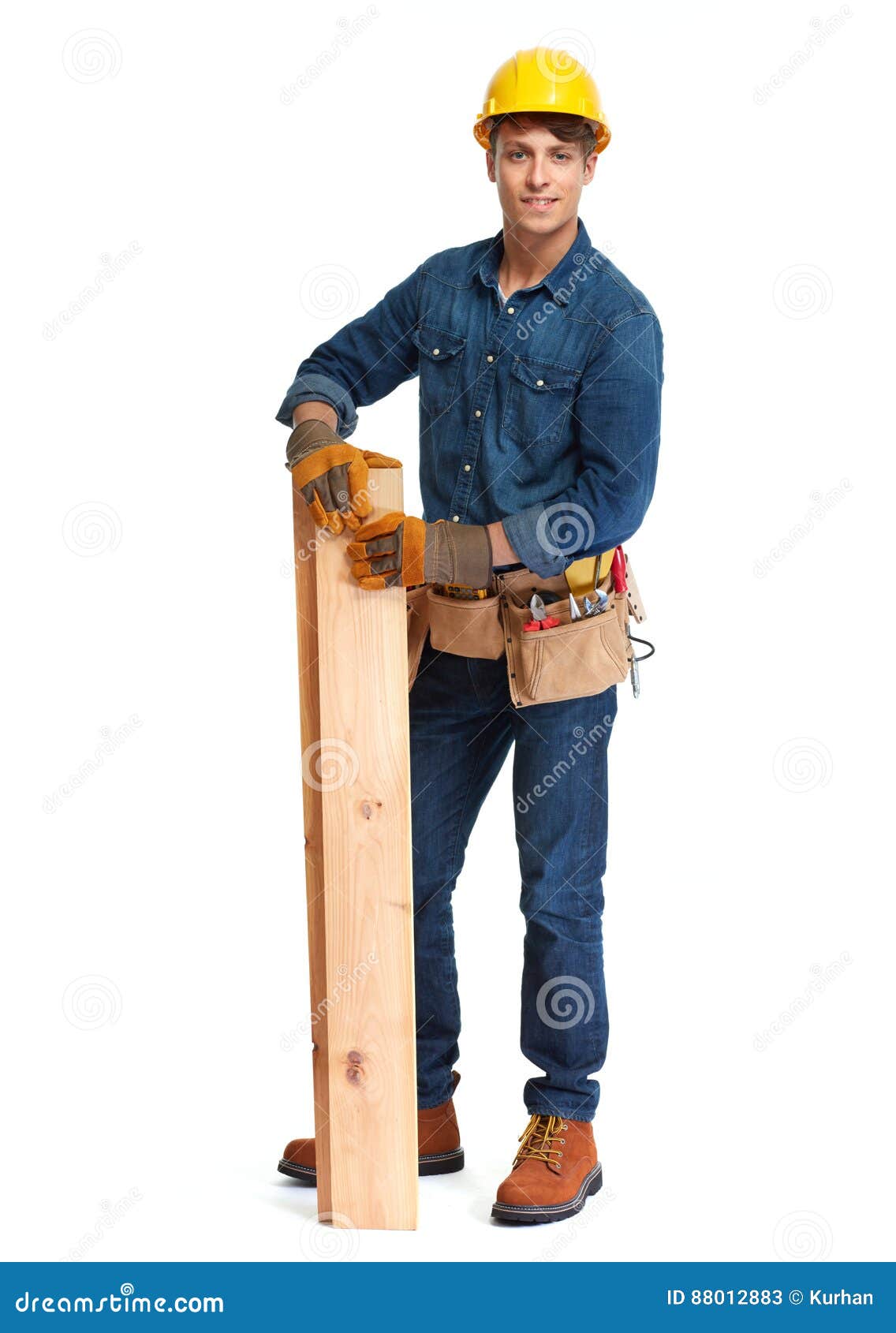 Construction worker. stock image. Image of renovation - 88012883