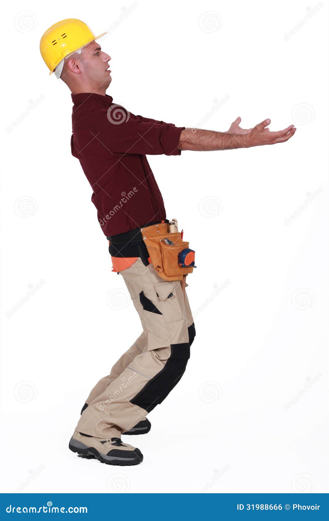 Construction Worker Carrying Something Stock Photo - Image of helmet ...