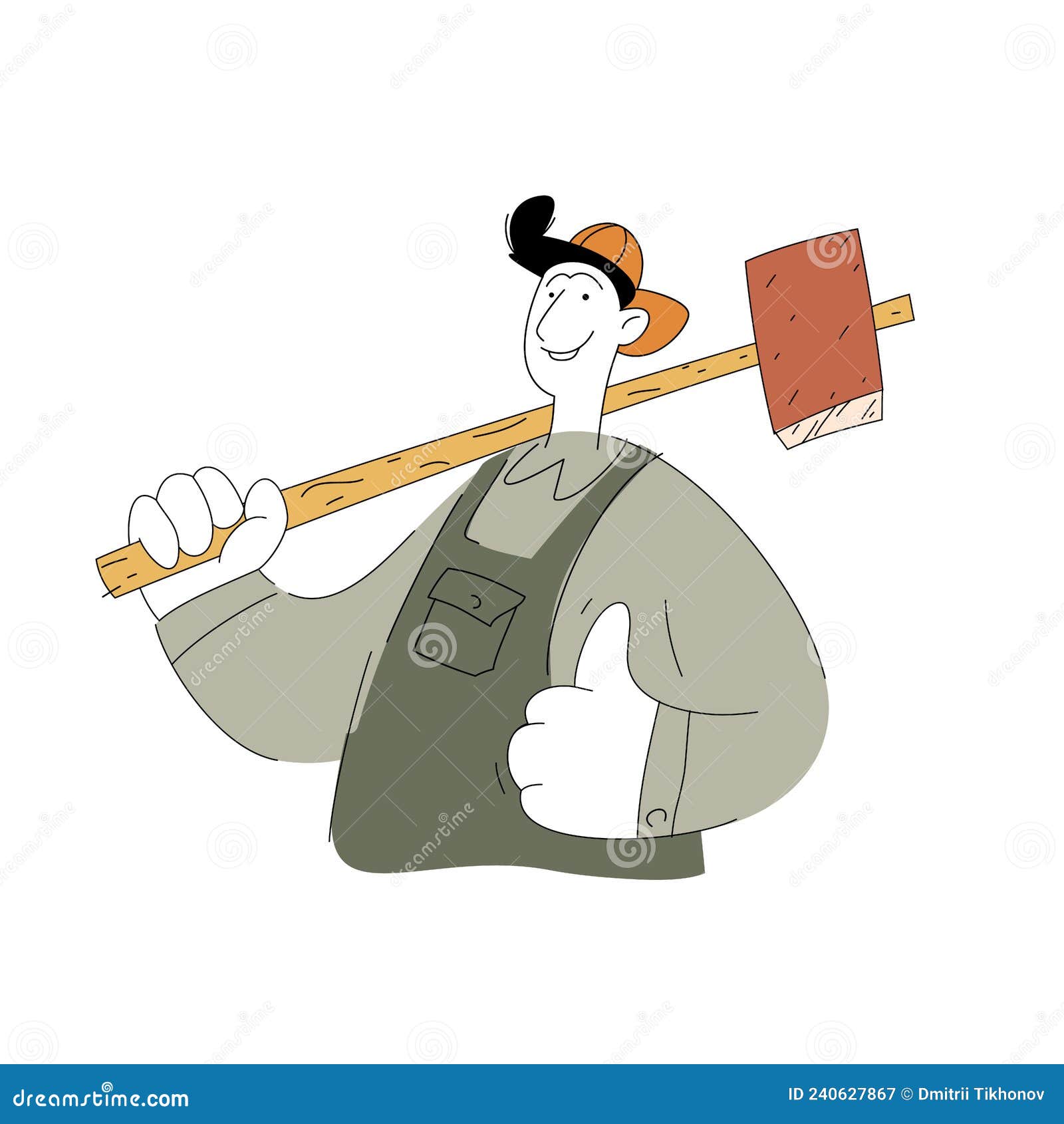 Worker Dismantling Wall Beacons Cartoon Vector | CartoonDealer.com ...