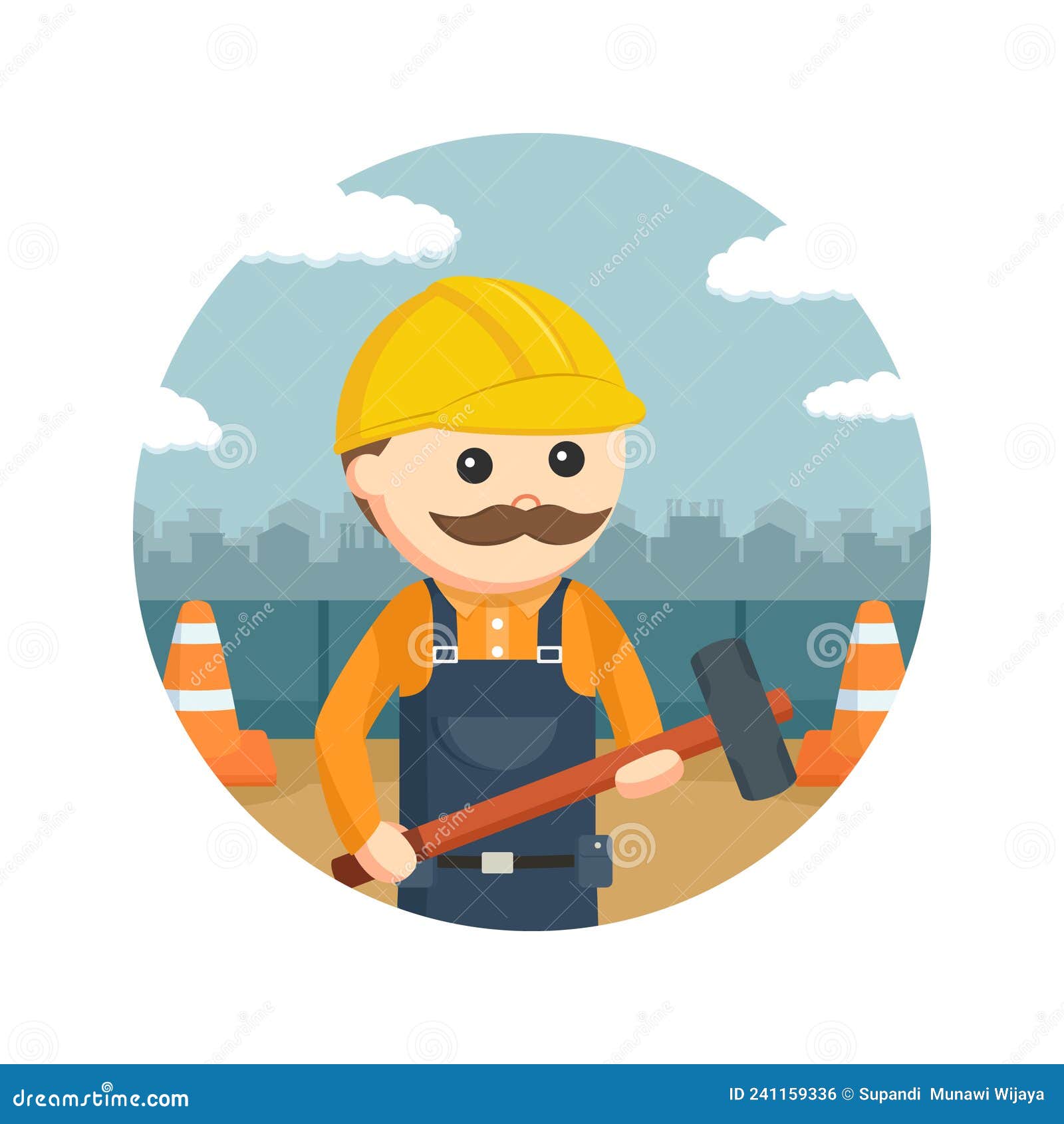 Construction Worker Character Profession Design Vector Stock Vector ...
