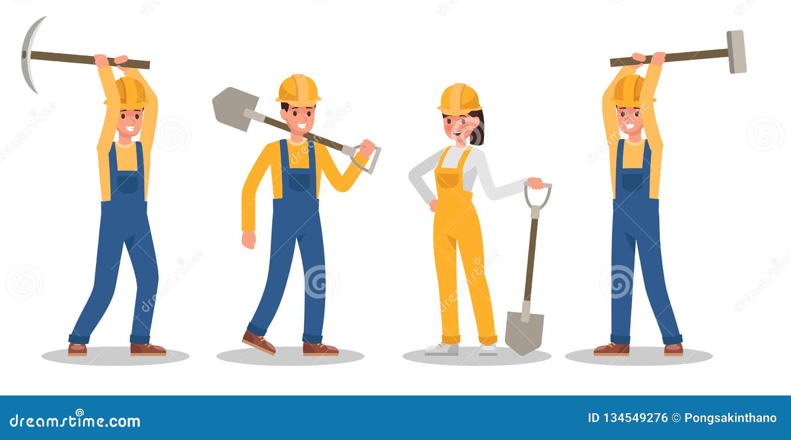 Construction Worker Character Vector Design No4 Stock Vector ...