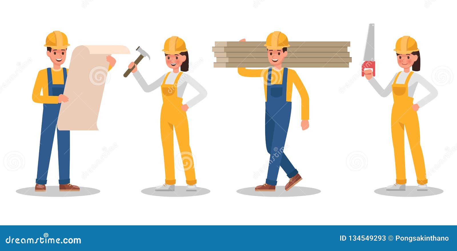 Construction Worker Character Vector Design No5 Stock Vector - Illustration of abstract ...