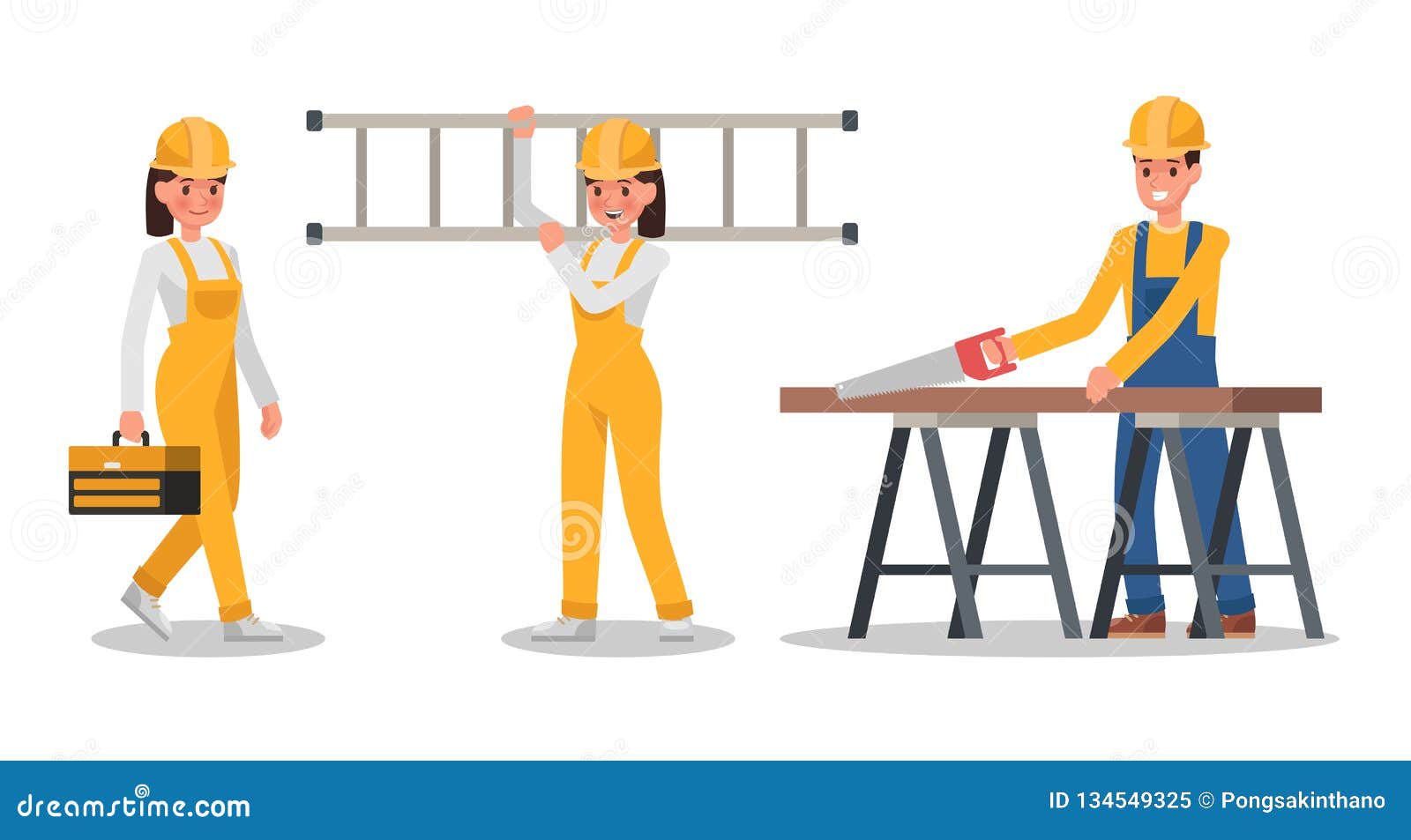 Construction Worker Character Vector Design No9 Stock Vector ...