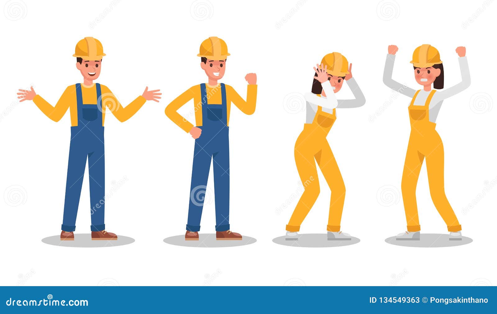 Construction Worker Character Vector Design No14 Stock Vector ...