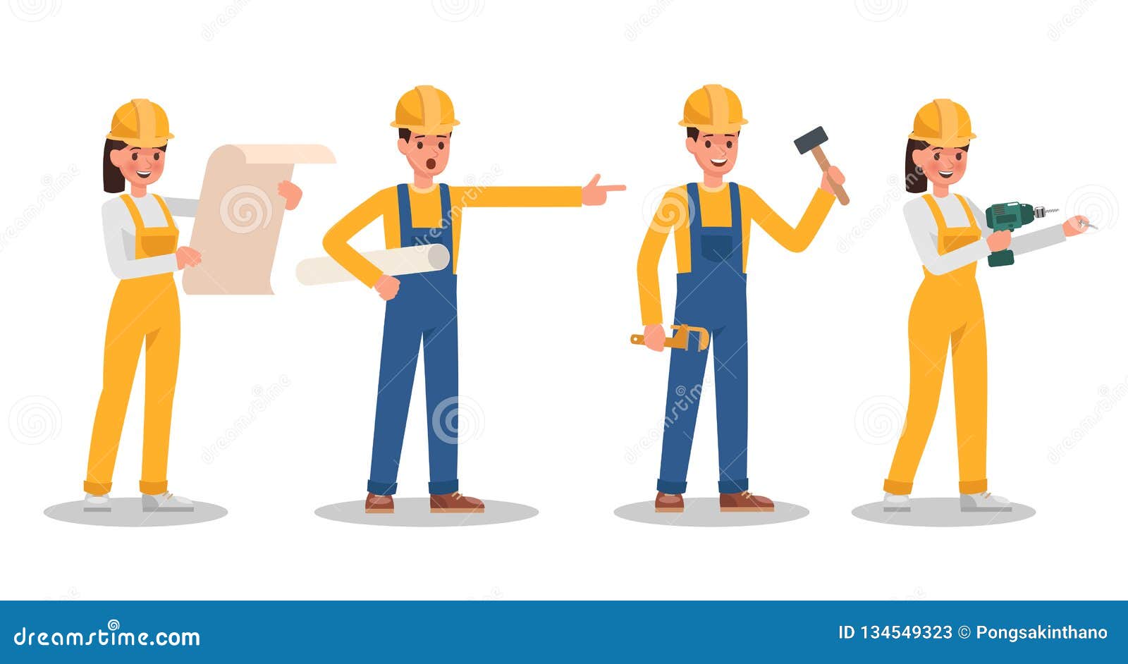 Construction Worker Character Vector Design No11 Stock Vector ...