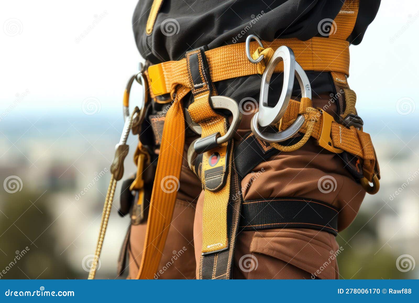 Construction Worker Climber on a Site Wearing Construction Safety ...