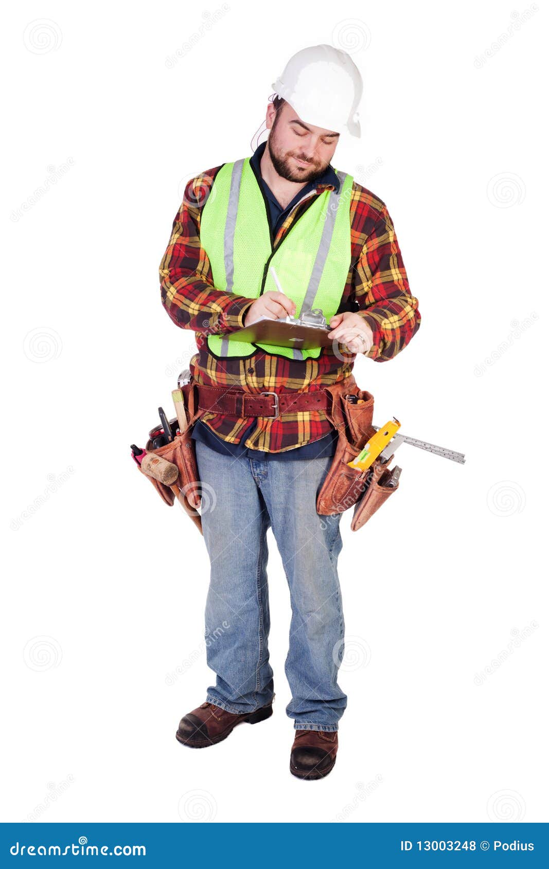 Construction Worker with Clipboard Stock Photo - Image of engineering ...