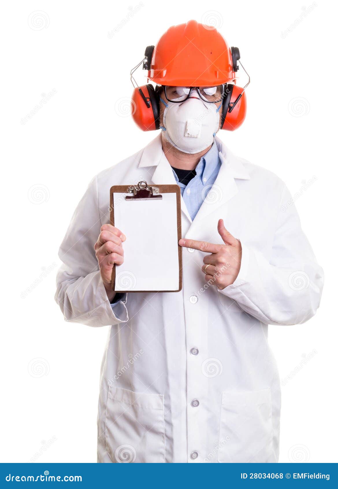 Construction Worker with Clipboard Stock Photo - Image of mask, working ...