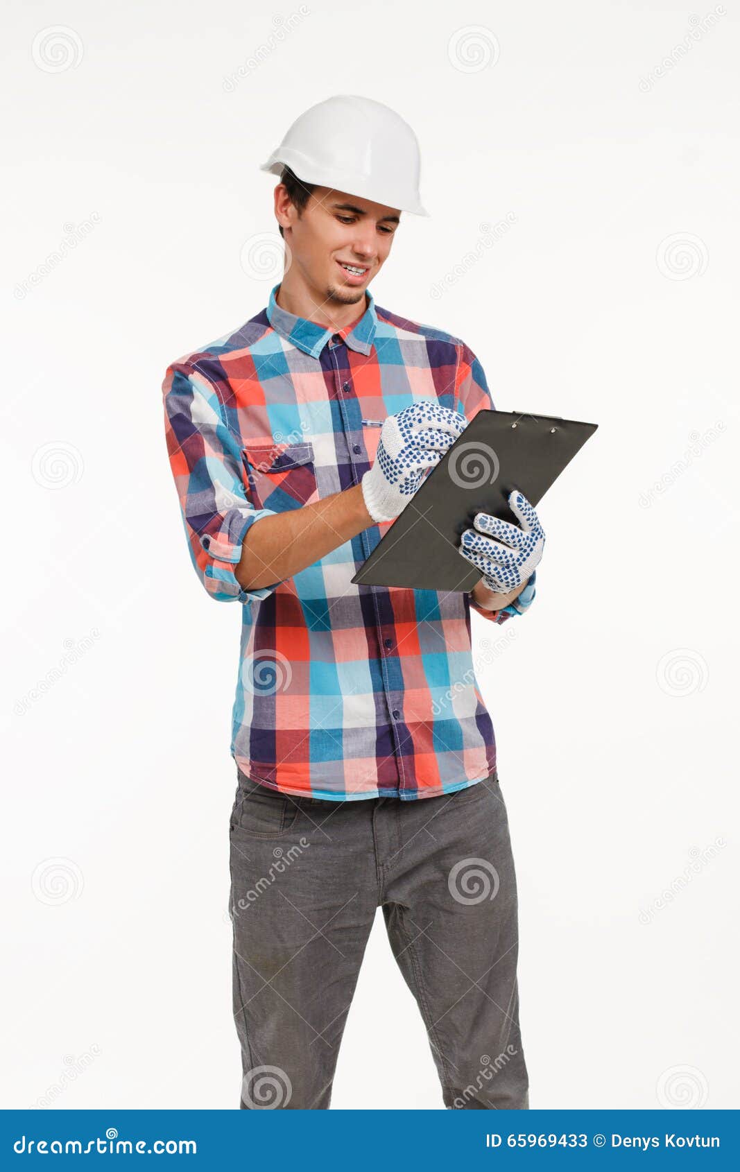 Construction Worker with Clipboard. Stock Image - Image of male, career ...