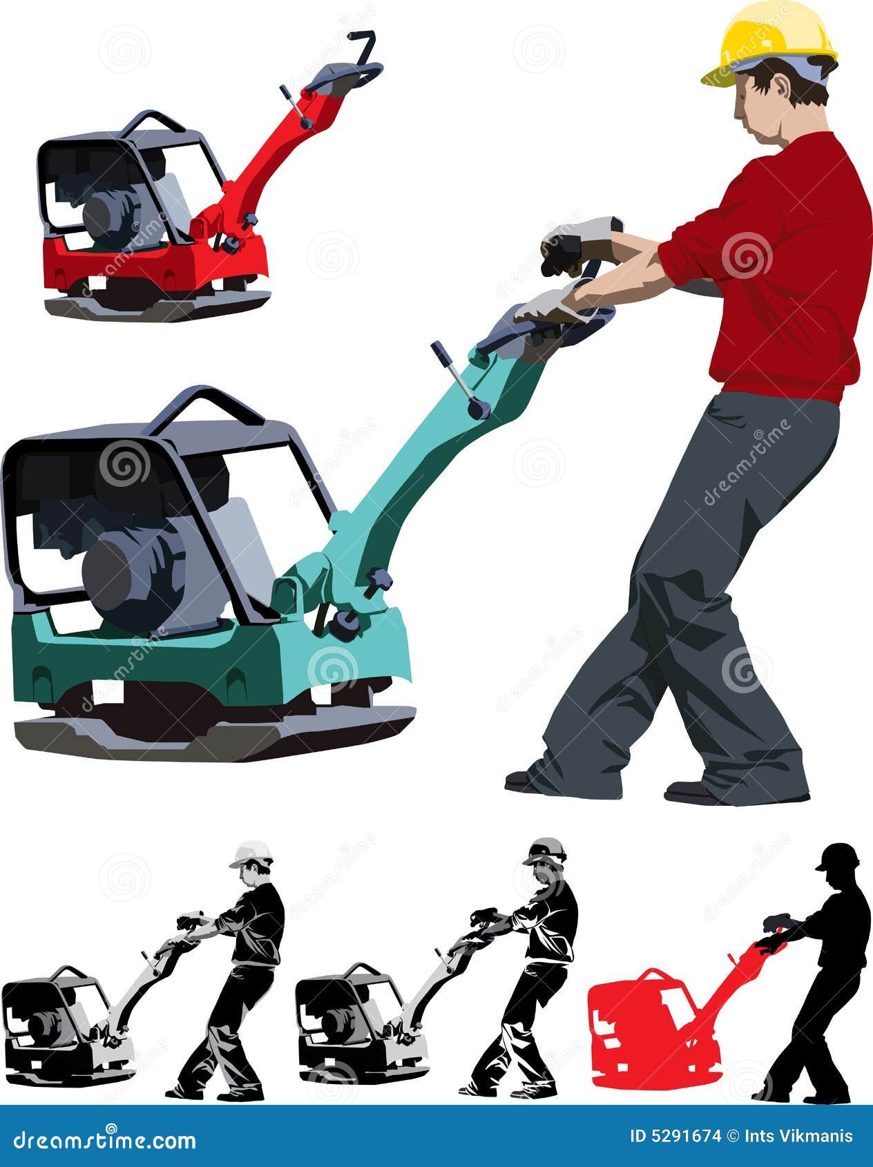 Construction Worker with Compa Stock Vector - Illustration of foreman ...