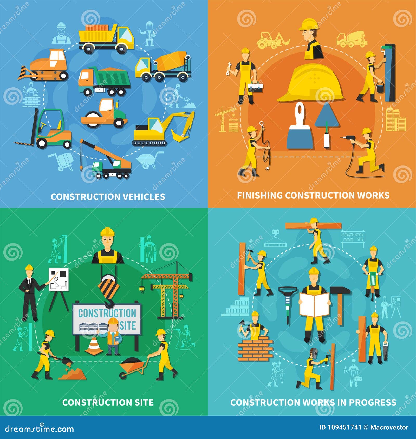 Construction Worker Concept Stock Vector - Illustration of equipment ...